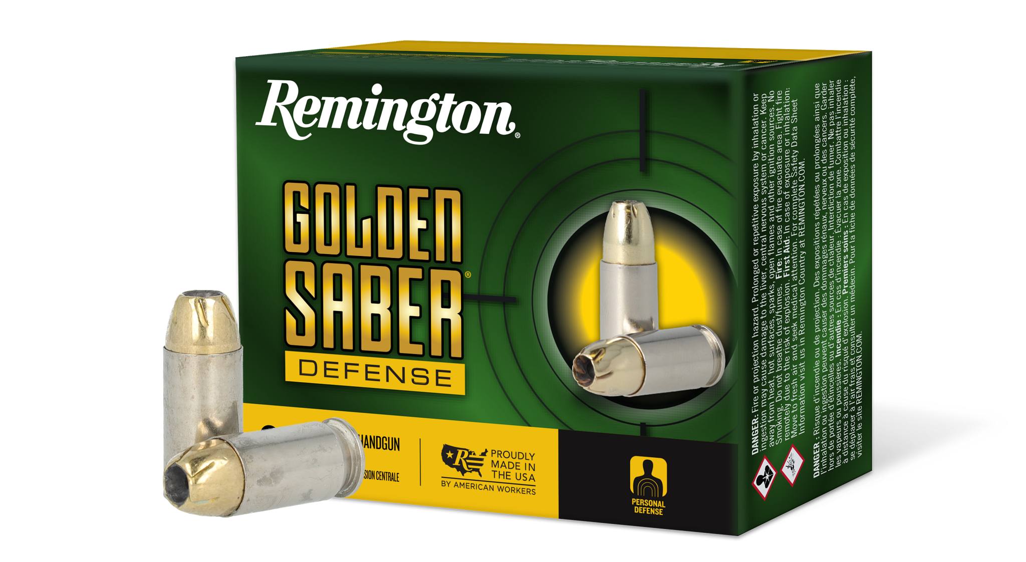 Buy Golden Saber Defense 45 Auto Ammo | 230 Grain, 875 FPS | Remington